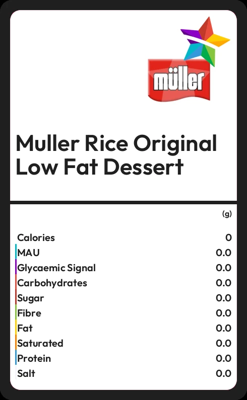 Calories and Ingredients in Muller Rice Original Low Fat Dessert with ...